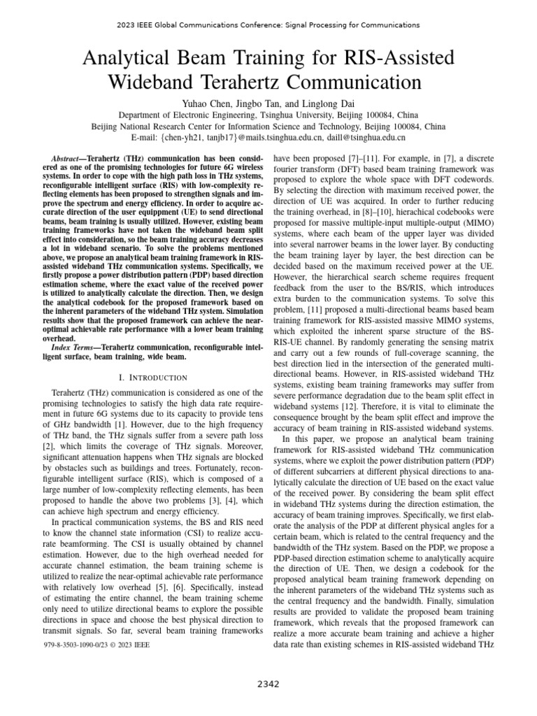 Analytical Beam Training For RIS-Assisted Wideband Terahertz ...