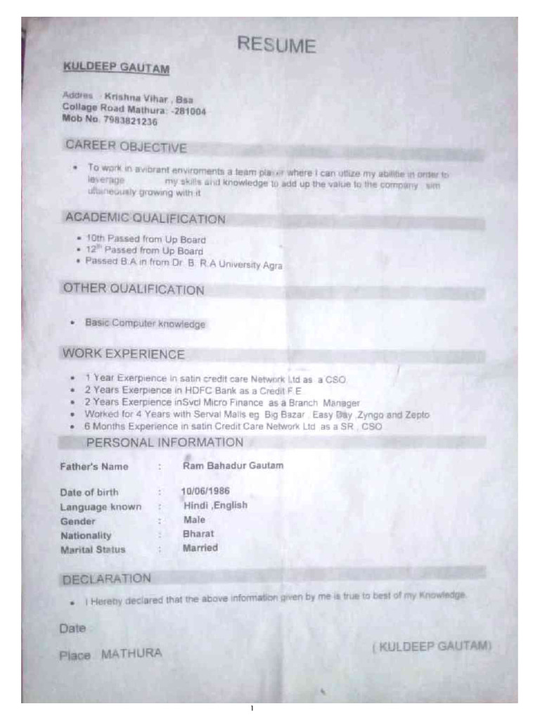 kuldeep Gautam Resume | PDF