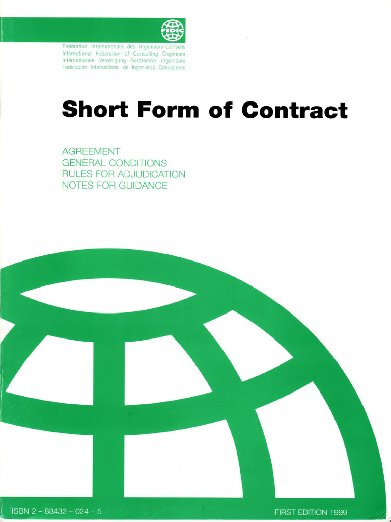 Fidic Green Short Form of Contract 1999 | PDF