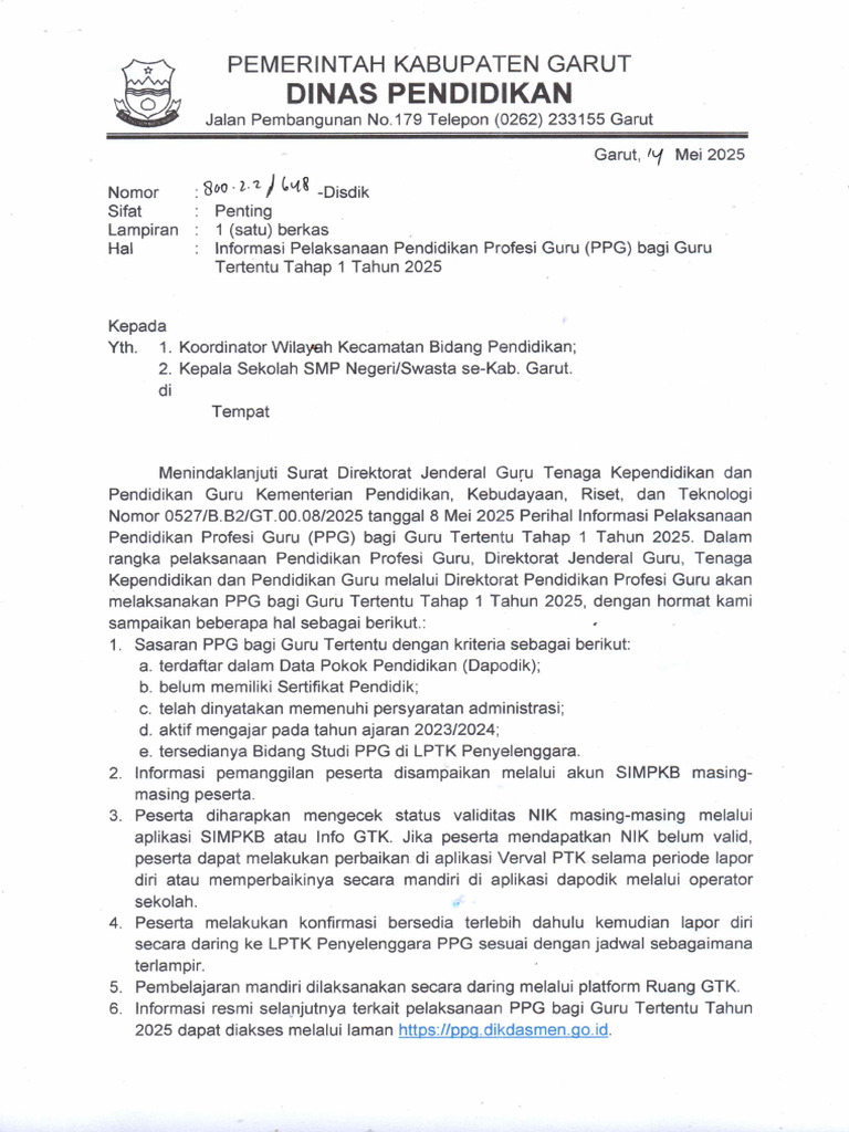 Informasi Pelaksanaan Pendidikan Profesi Guru (PPG) Bagi Guru Tertentu ...