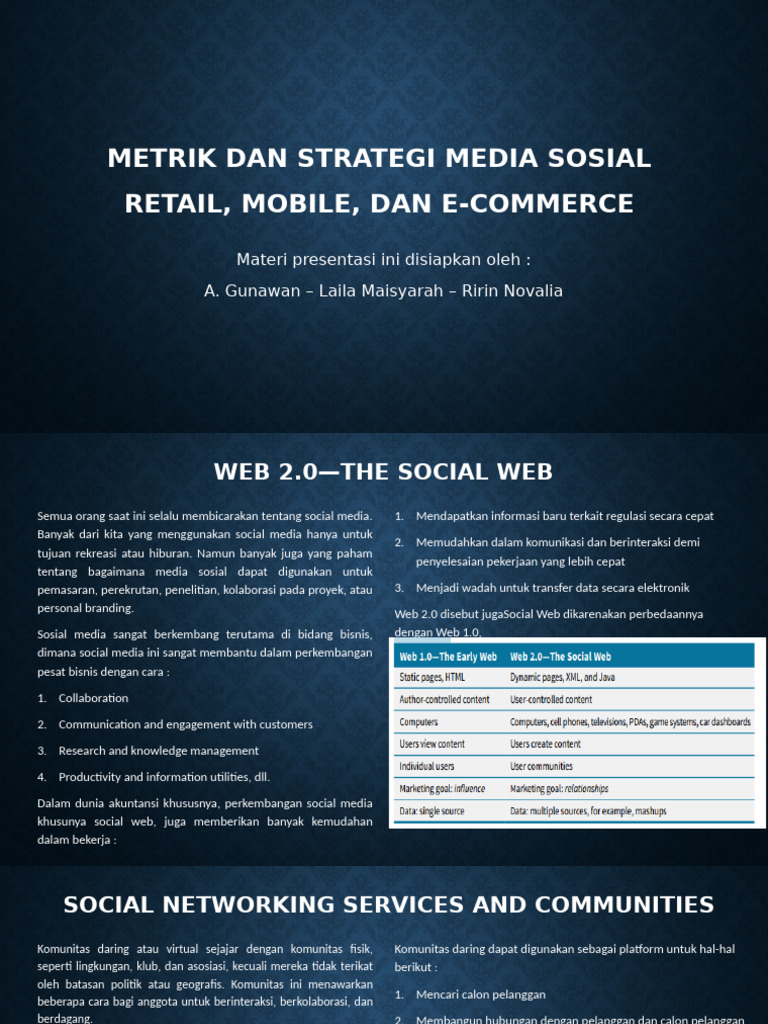 Kelompok 3 - Metrik Dan Strategi Media Sosial Retail, Mobile, Dan E ...