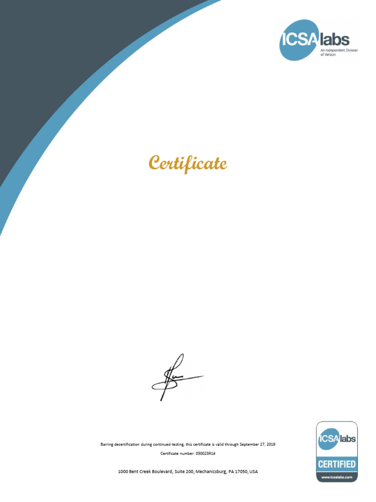 2018 Fortinet Firewall Family Certificate | PDF