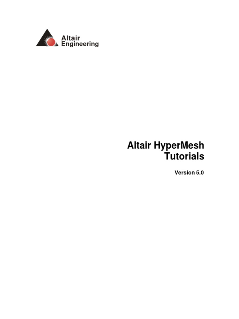 Altair HyperMesh 5.0 Tutorials | PDF | Button (Computing) | Menu (Computing)