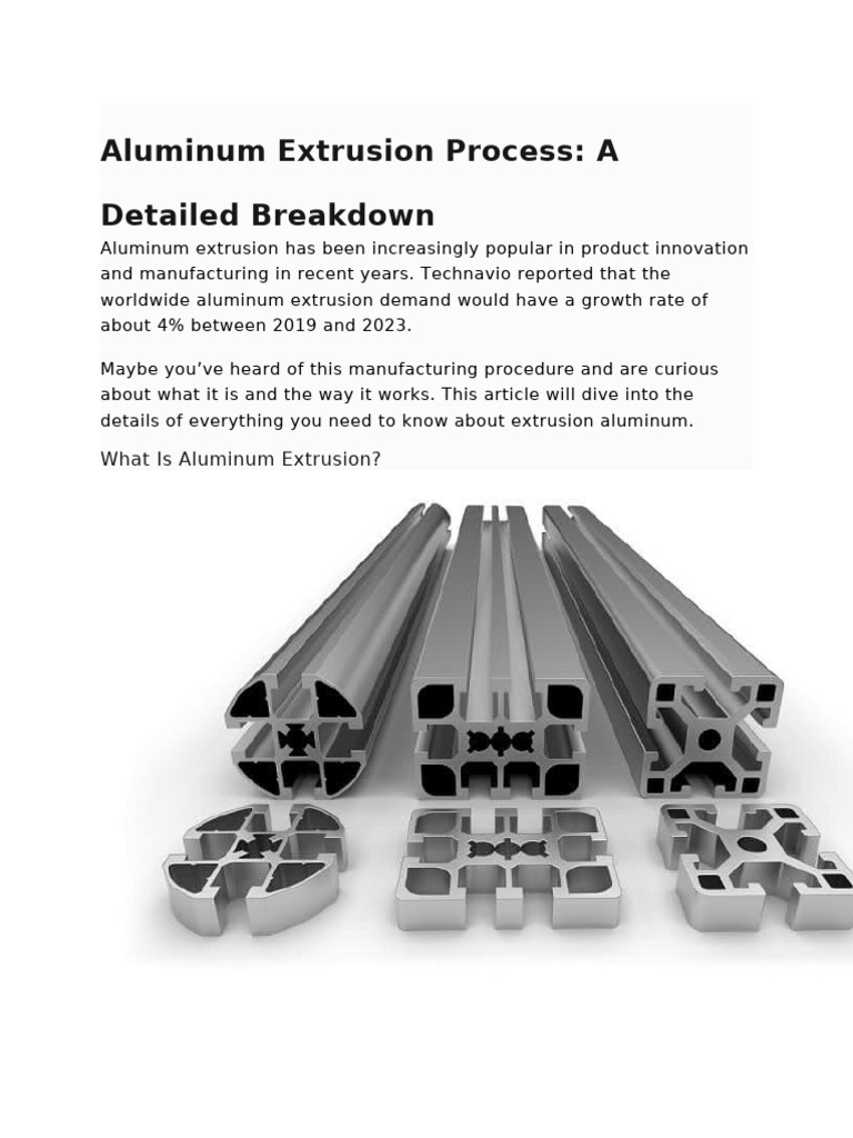 Aluminum Extrusion Process | PDF | Extrusion | Building Materials