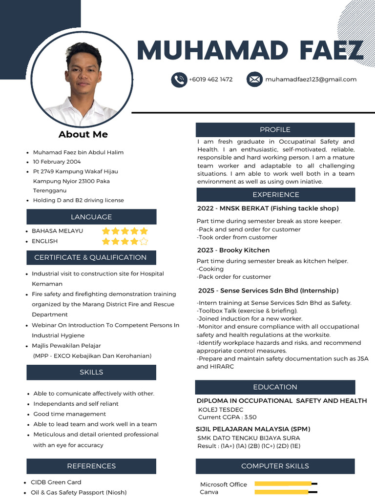 Fresh Graduate in Occupational Safety | PDF | Labor Relations | Workplace
