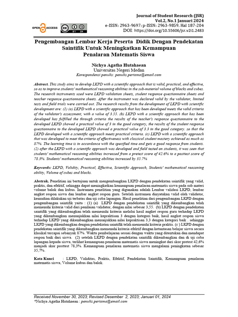 Jurnal Pengembangan LKPD Saintifik | PDF