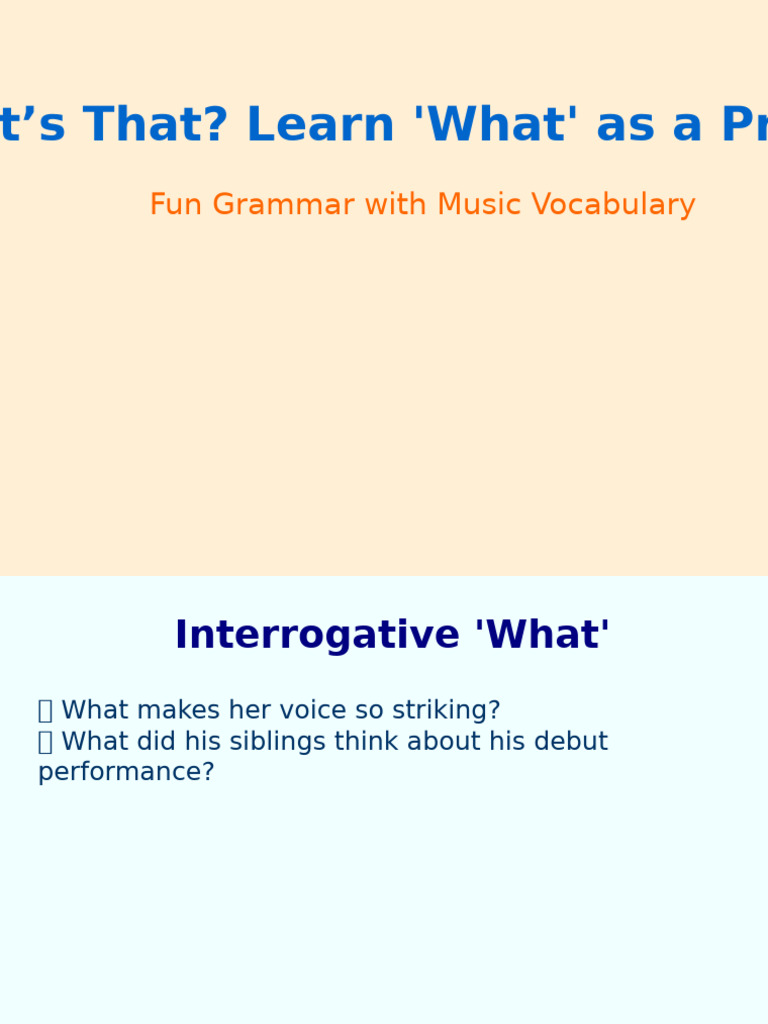 Fun What Pronoun Ppt With Exercises Pdf