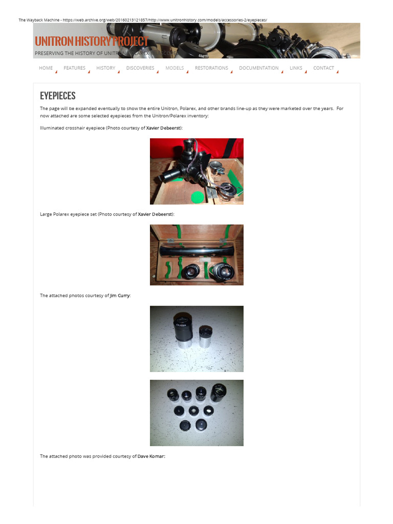 Unitron Telescope Eyepiece Catalog | PDF