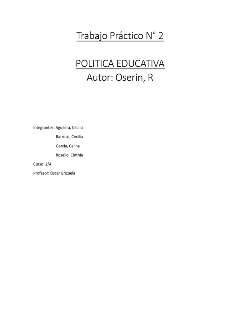 TP Estado Oserin | PDF | Pedagogía | Sistema