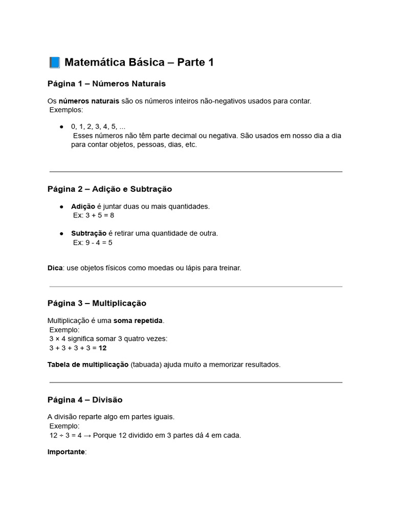 Introdução à Matemática Básica 1 | PDF
