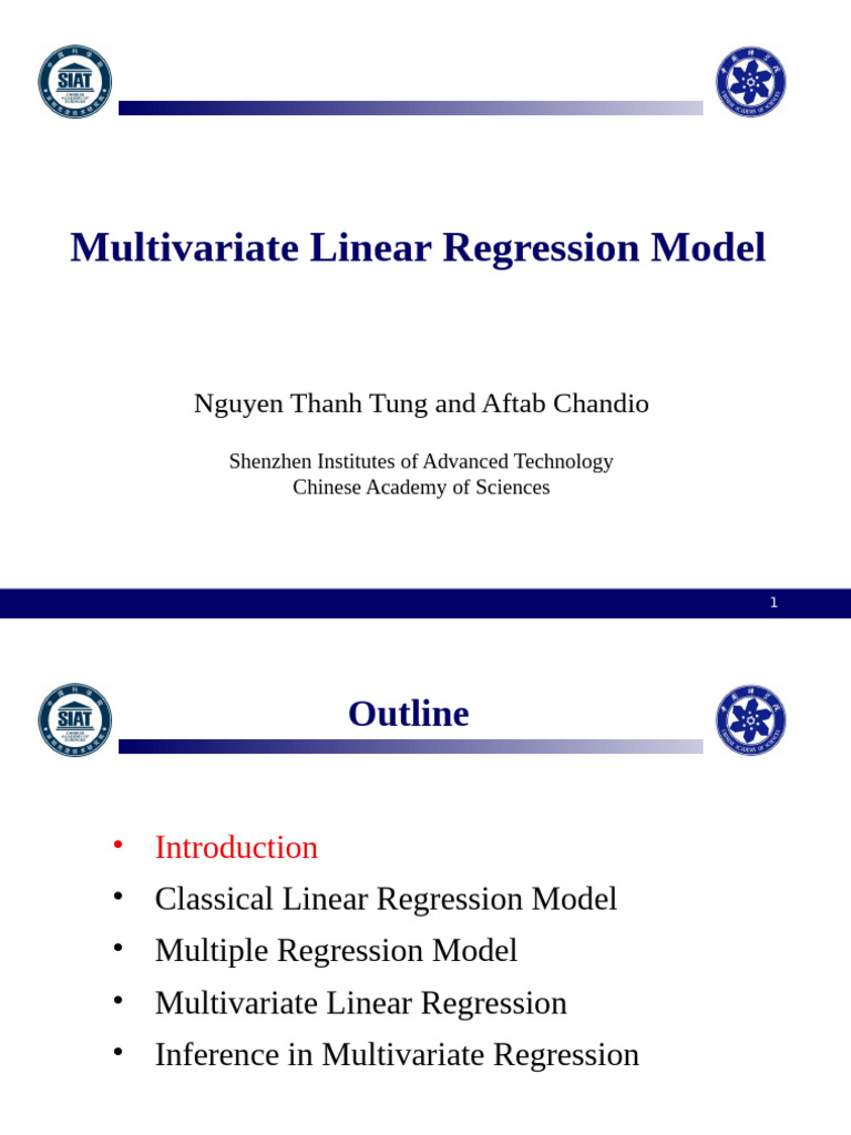 20-11-2012 Tung and Aftab-Multivariate Linear Regression Model | PDF | Linear Regression ...
