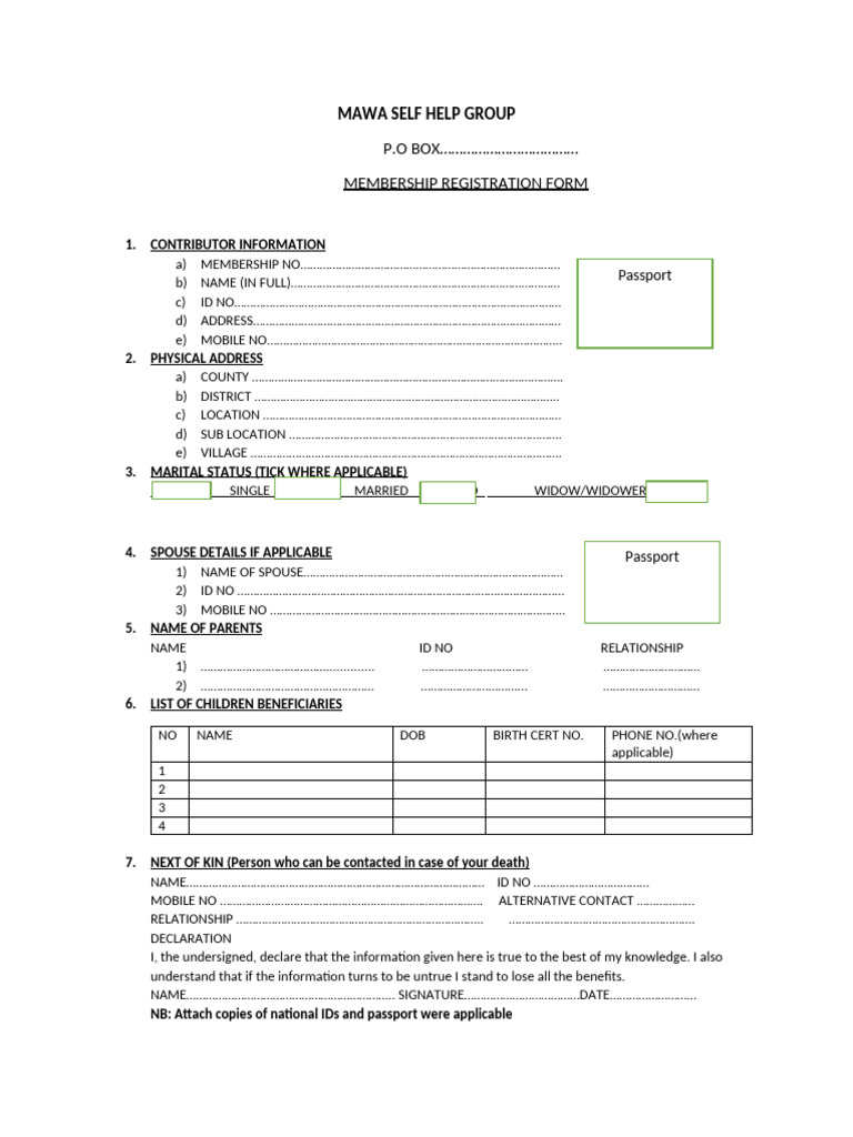 Mawa Form | PDF