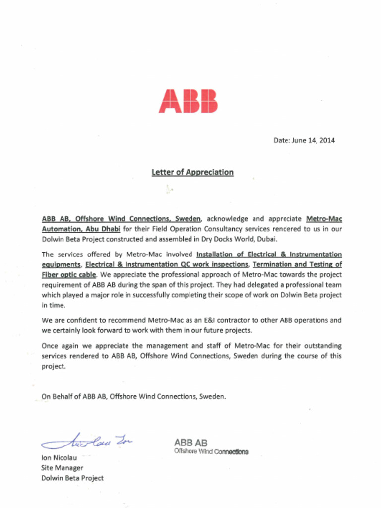 ABB Letter | PDF