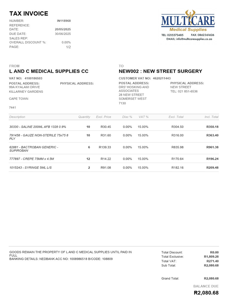 Tax Invoice and Delivery Note - IN118968 | PDF | Taxes | Government ...