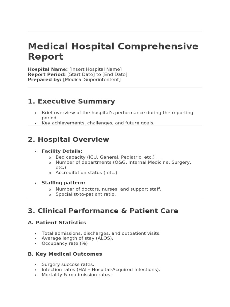 Medical Hospital Comprehensive Report | PDF