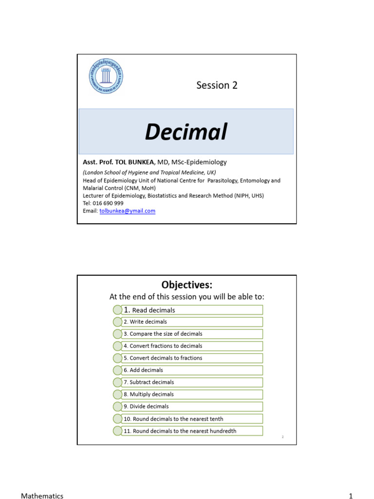 Mastering Decimals: Key Concepts and Skills | PDF | Multiplication ...