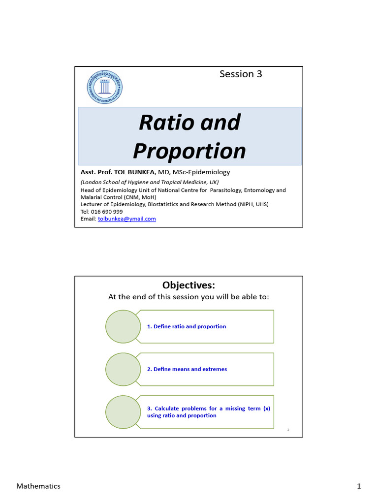 3.session3. Ratio and Proportion | PDF | Ratio | Numbers