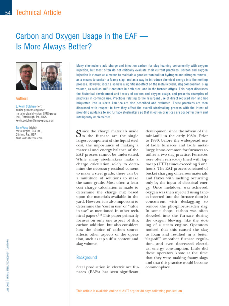 Carbon Injection Into The EAF | PDF | Steelmaking | Metallurgy