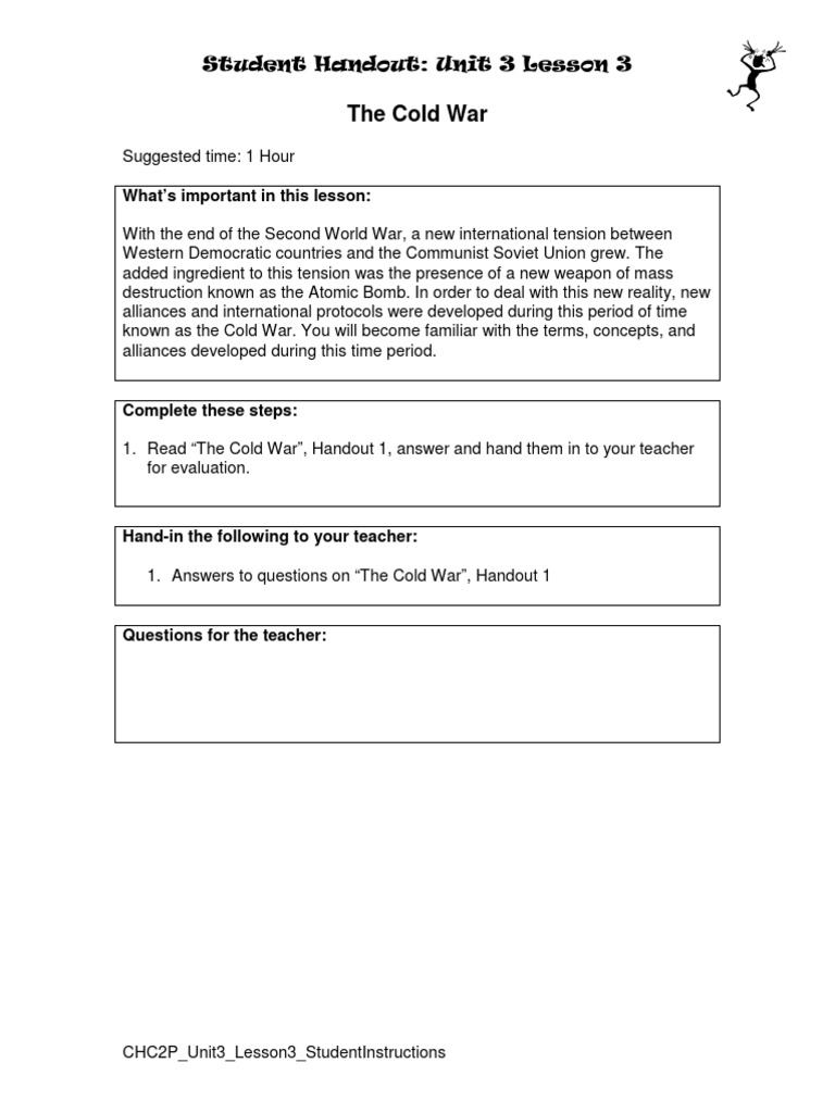 Unit 3 Lesson 3 - The Cold War | PDF | International Relations ...