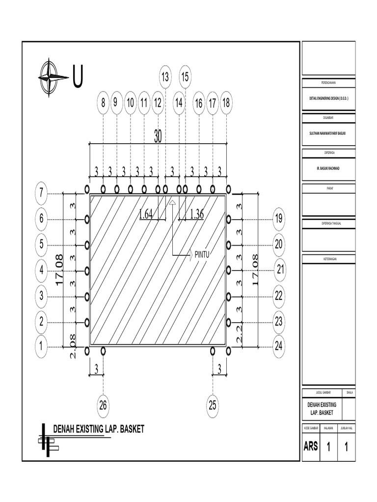 Denah Existing Lapangan Basket | PDF