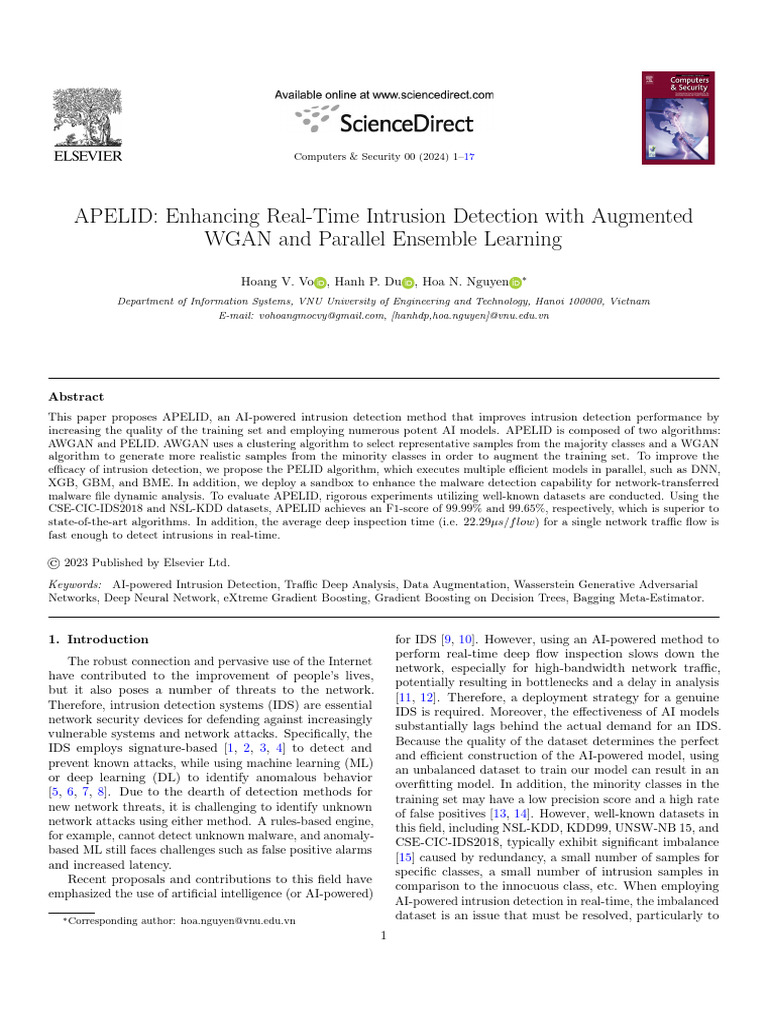 APELID Augmentd WGAN and Parallel Ensemble Learning | PDF | Deep ...