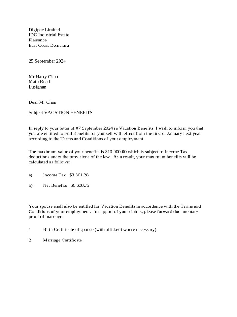 Block Style Continuation Letter | PDF