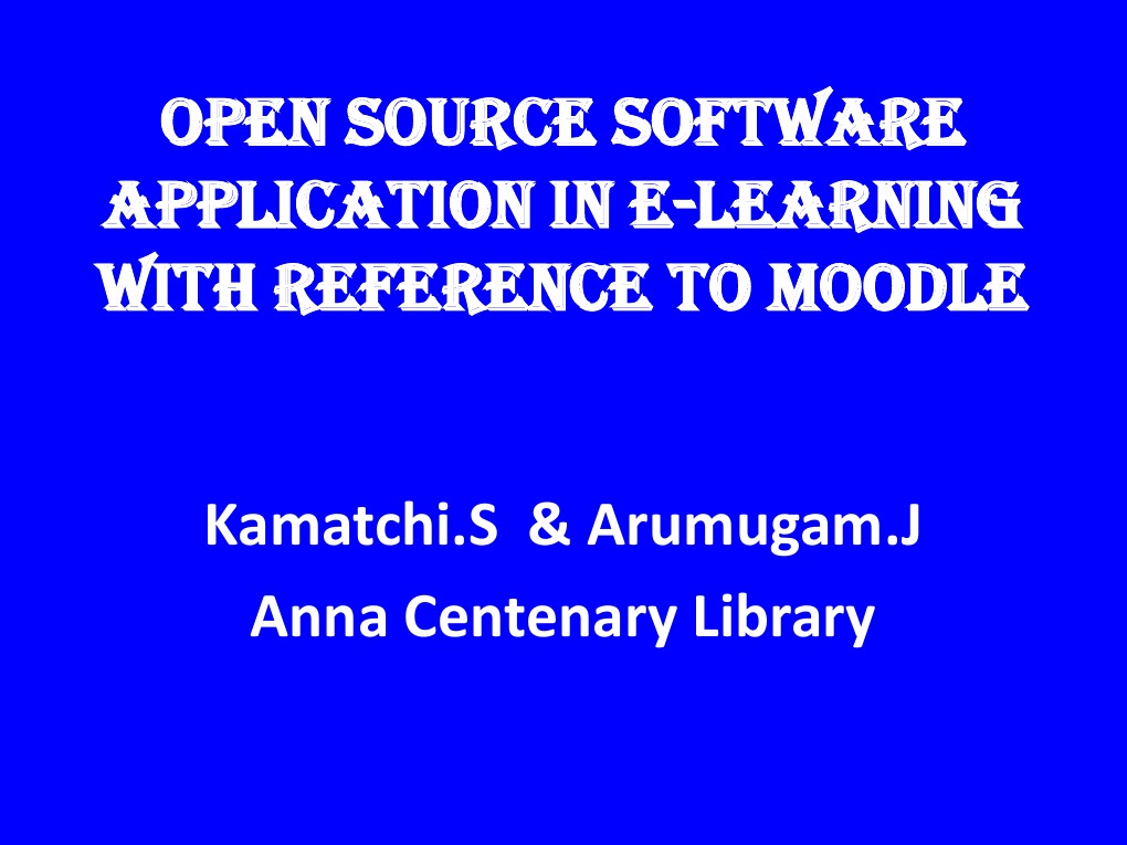Open Source E-Learning with Moodle | PDF