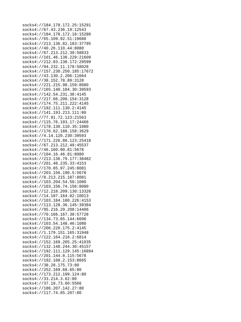 Socks4 Proxies | PDF
