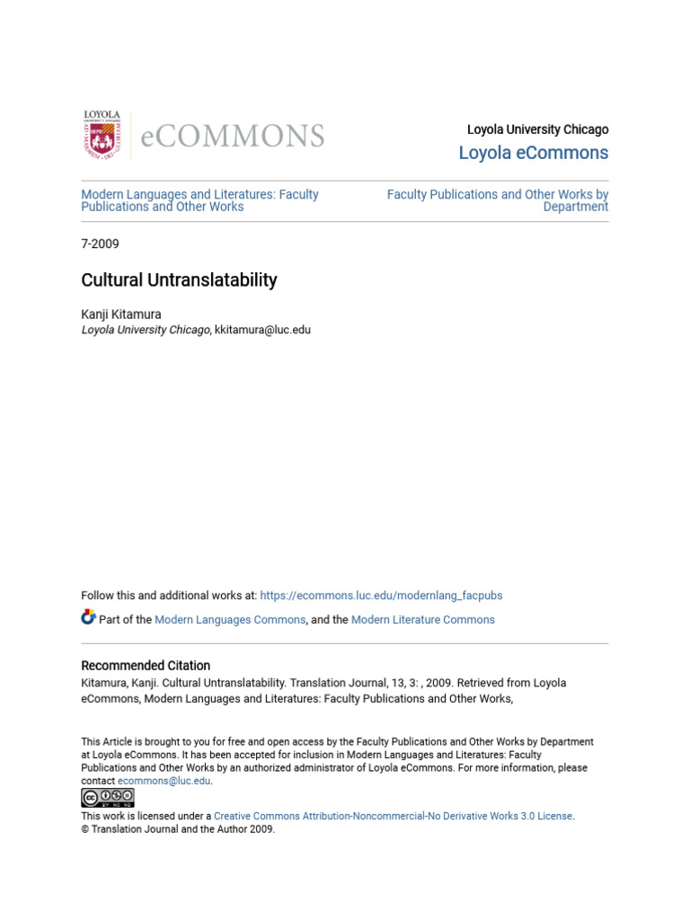 Cultural Untranslatability | PDF | Translations | Concept