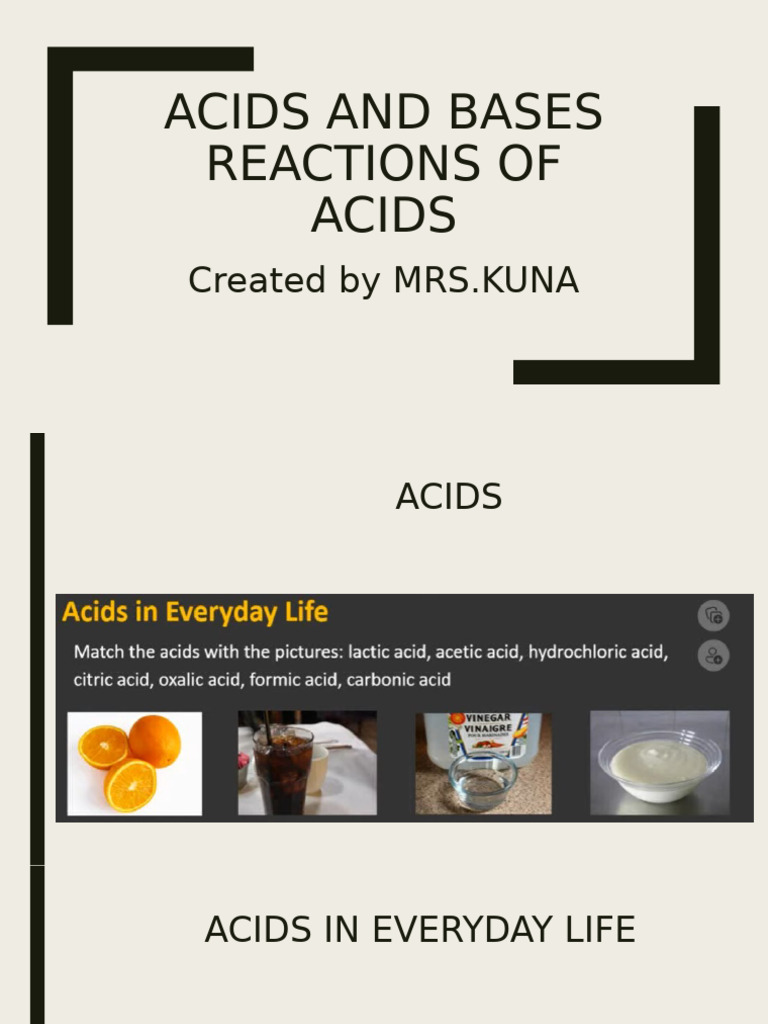 Acids, Bases and Reactions | PDF
