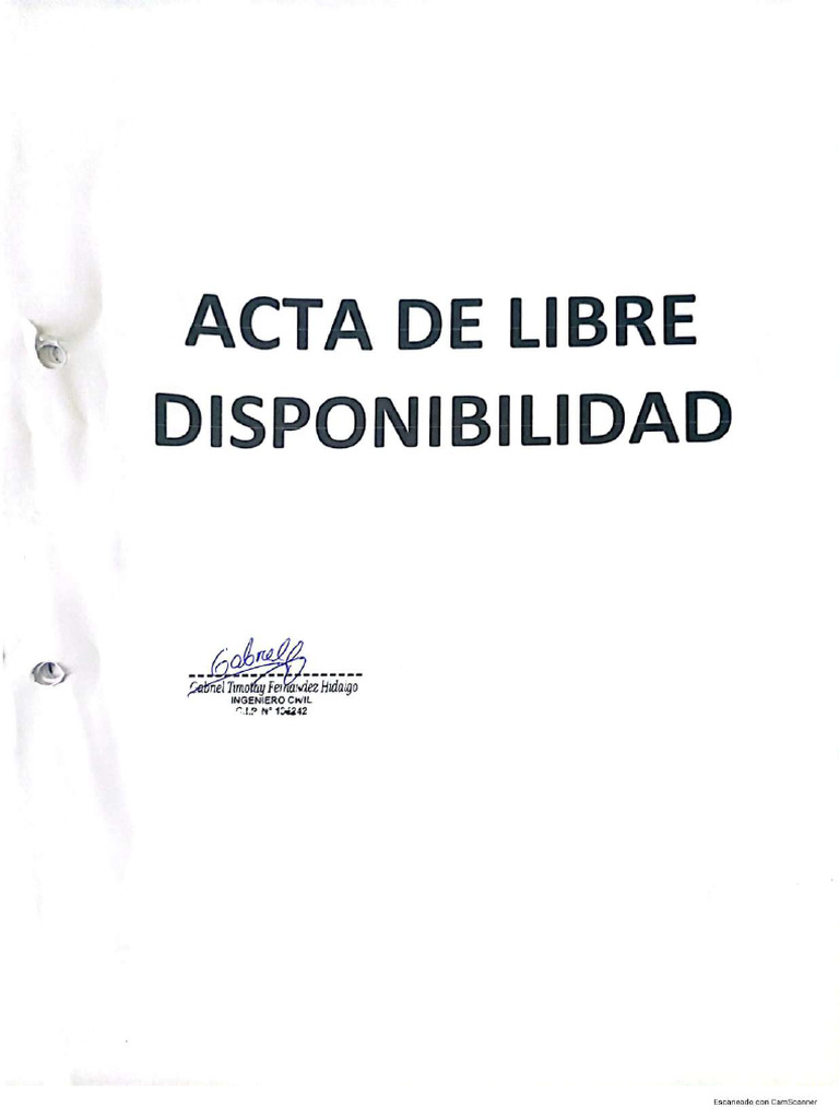 ACTA DE LIBRE DISPONIBILIDAD DE TERRENO - Compressed | PDF