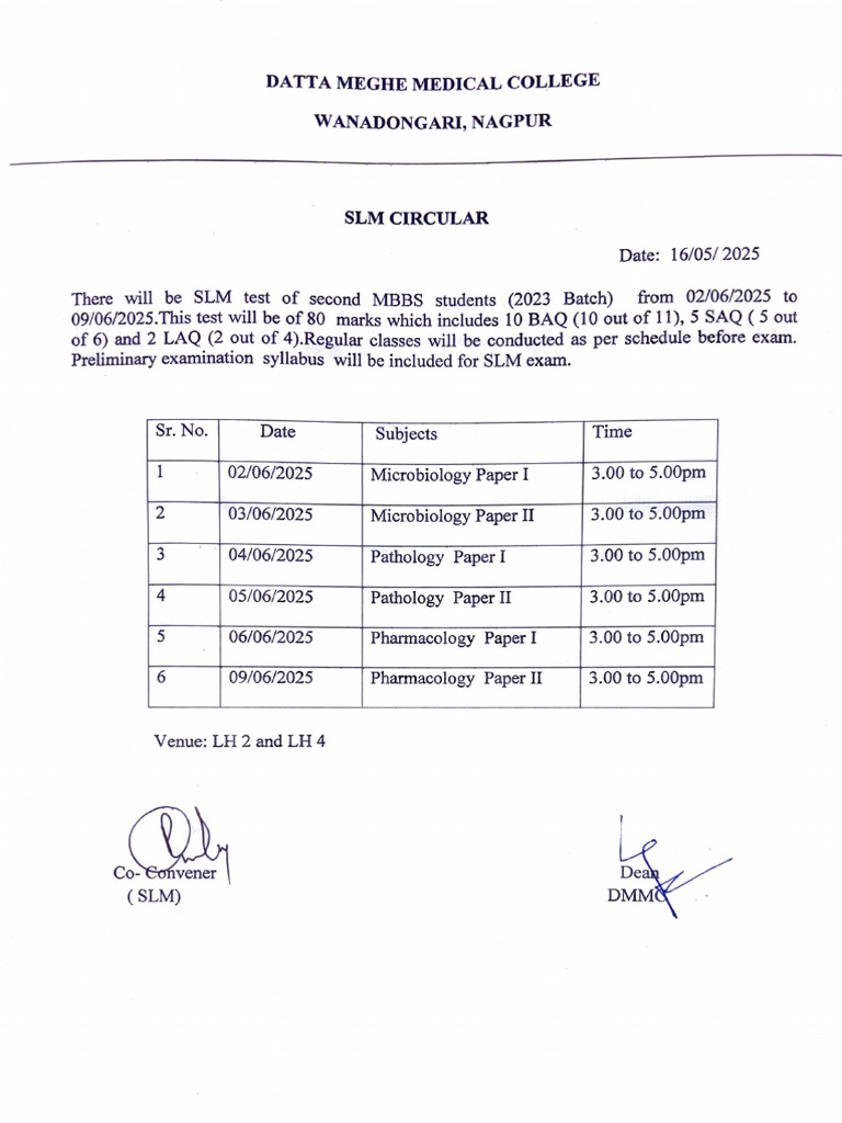 SLM Circular-2023 Batch | PDF