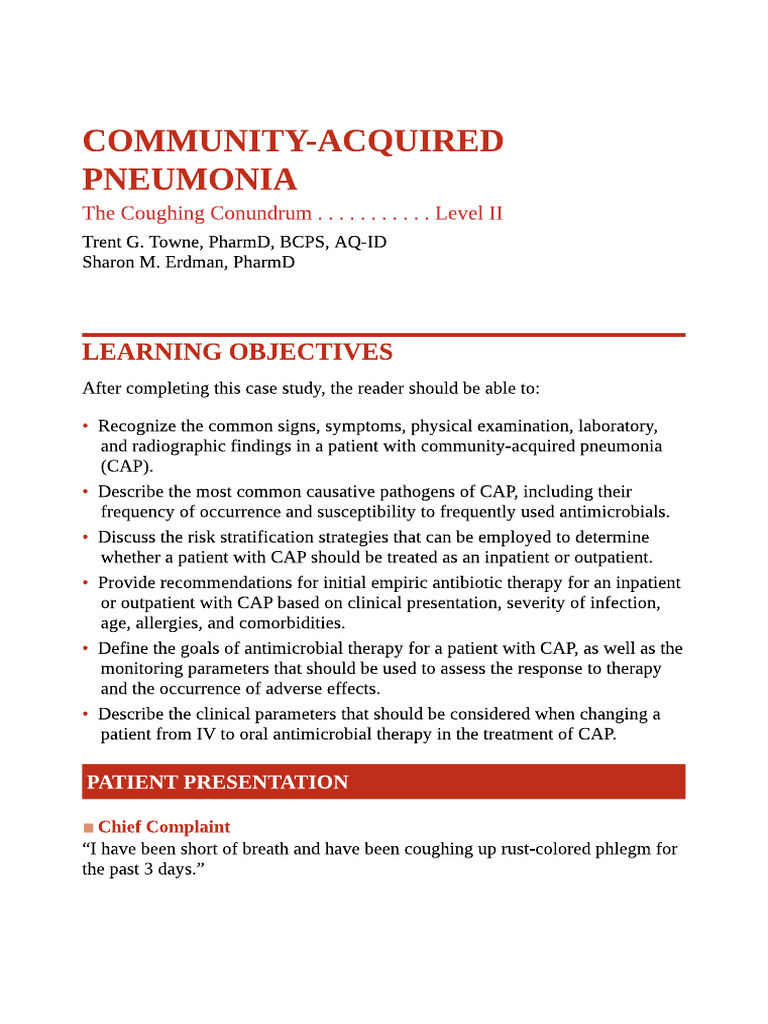 Community Acquired Pneumonia 2 | PDF