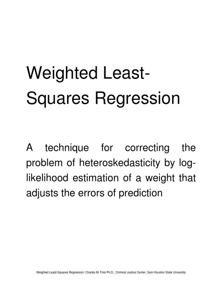 Weighted Least Squares | PDF | Regression Analysis | Errors And Residuals