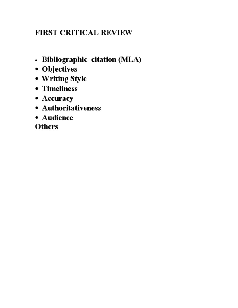 Critical Review 1 | PDF