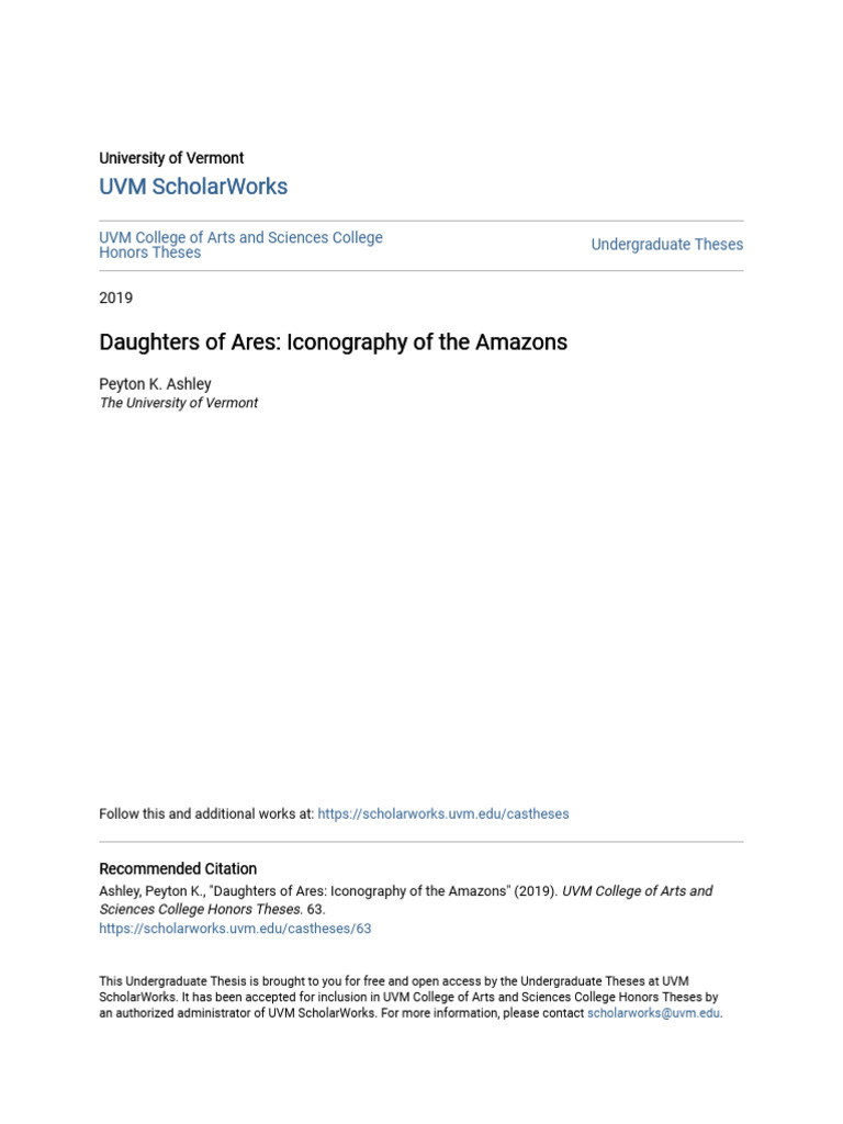 Daughters of Ares: Amazon Iconography | PDF | Amazons