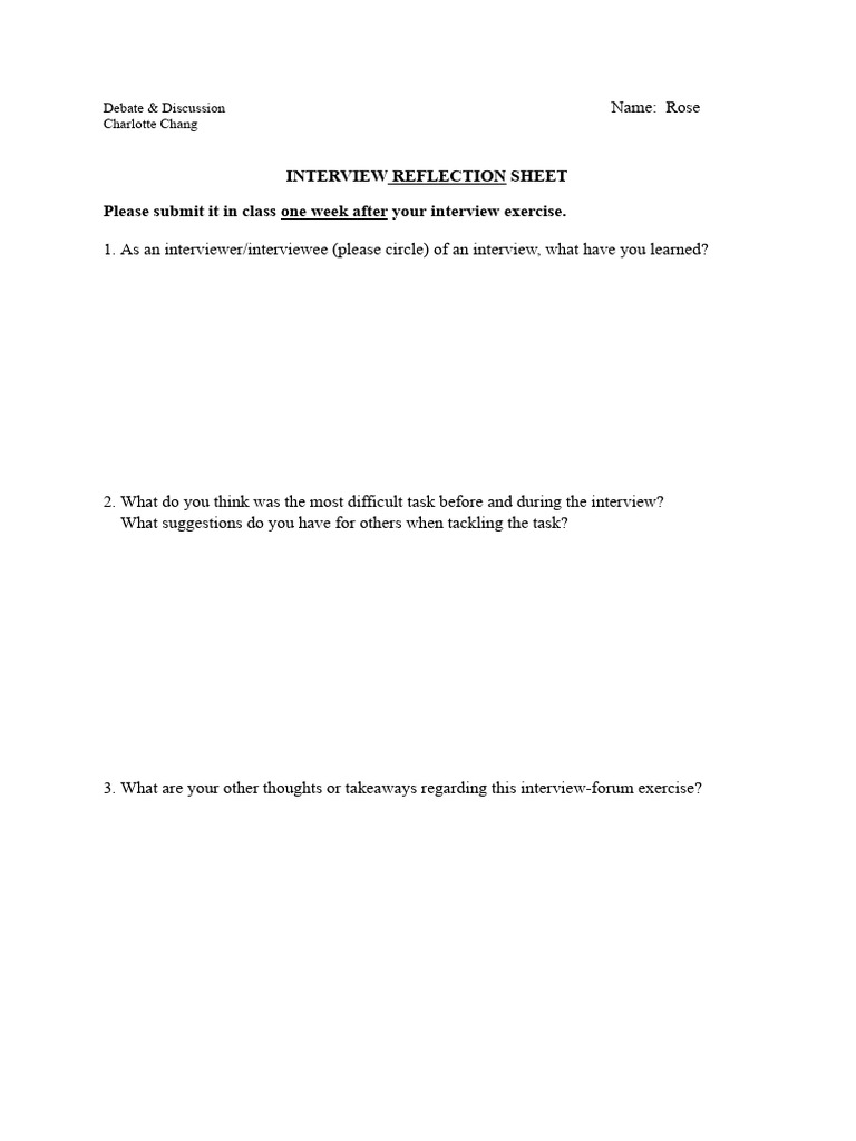 Discussion Interview (Frame) | PDF