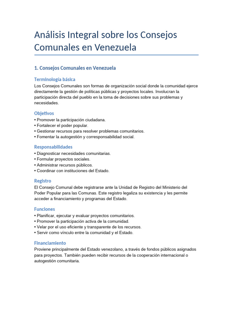 Consejos Comunales Venezuela | PDF | Venezuela | Comunidad