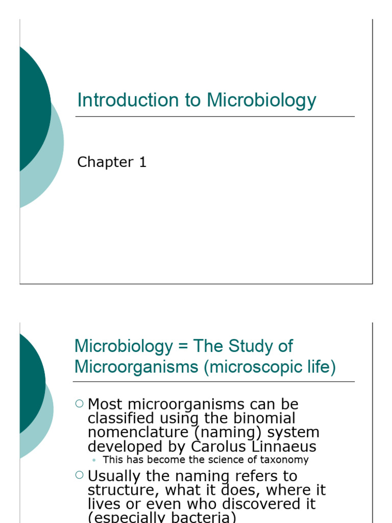 Chapter 1 - Introduction To Microbiology | PDF | Microorganism ...
