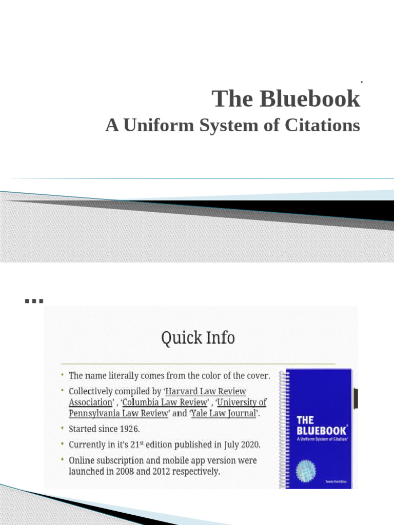Citing Sources in The Bluebook | PDF | Citation | Judgment (Law)