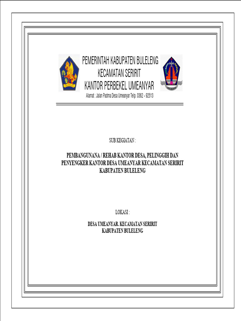 Gambar Rencana Pembangunan Kantor Desa Umeanyar | PDF