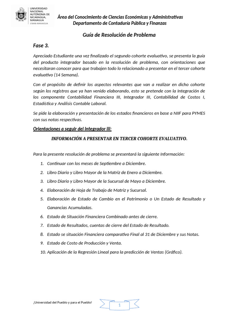 Guia Orientadora de Prod. Integrador III, 3er Coh. Eval | PDF