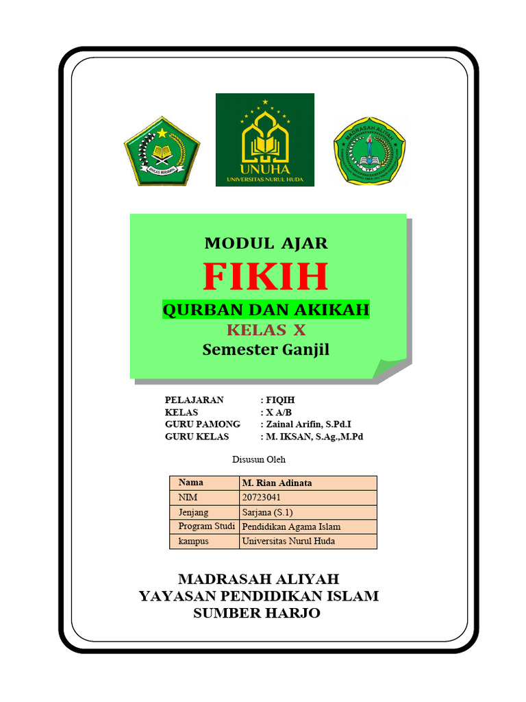 Modul Ajar Fiqih Qurban Dan Aqiqah (Rian) | PDF