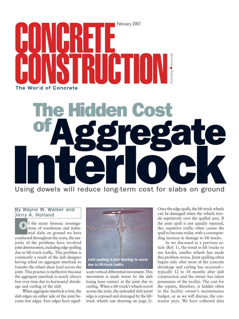 F. Hidden Cost of Aggregate Interlock | PDF | Concrete