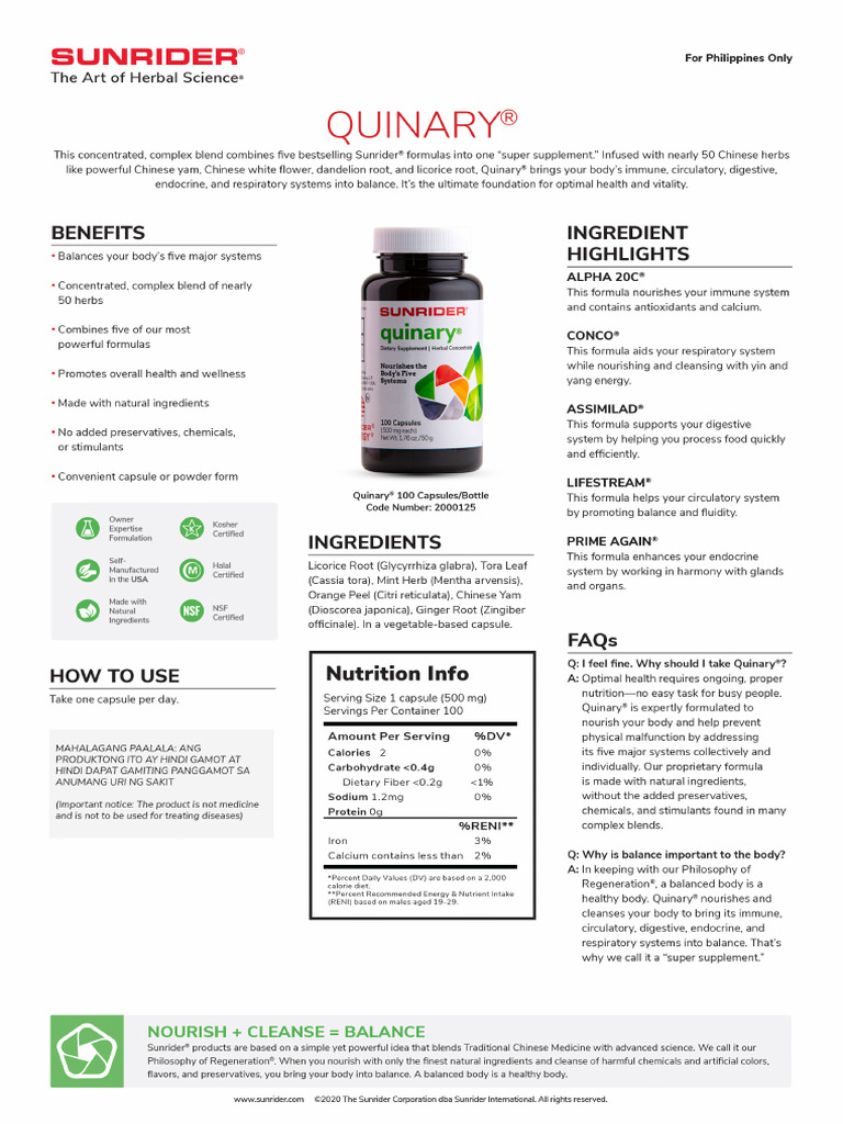 ProdFactSheet Quinary PH | PDF