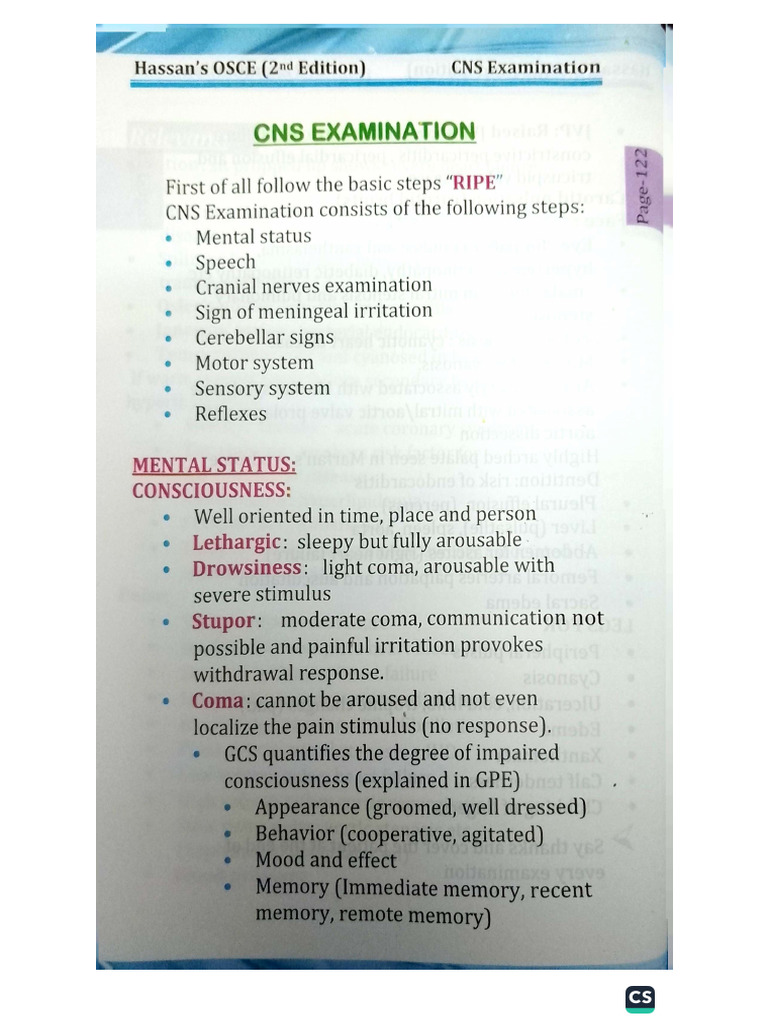 CNS Examination | PDF