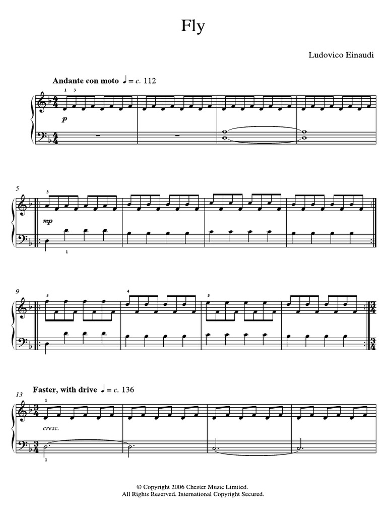 Fly - Ludovico Einaudi (Educational Piano) | PDF