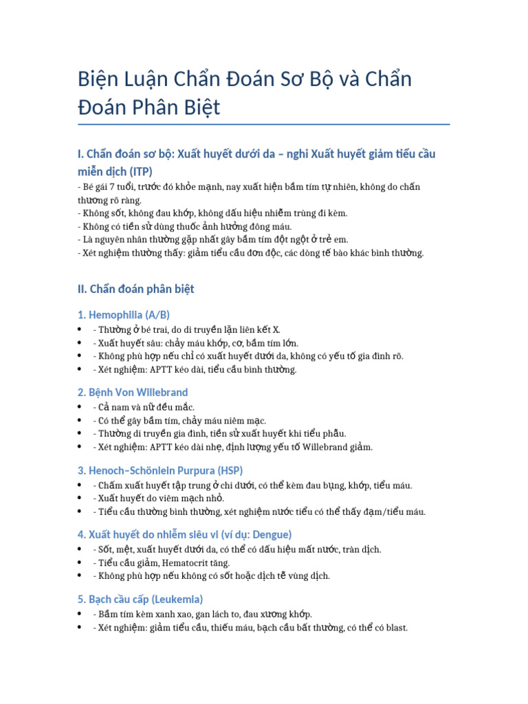 Bien Luan Chan Doan Xuat Huyet | PDF