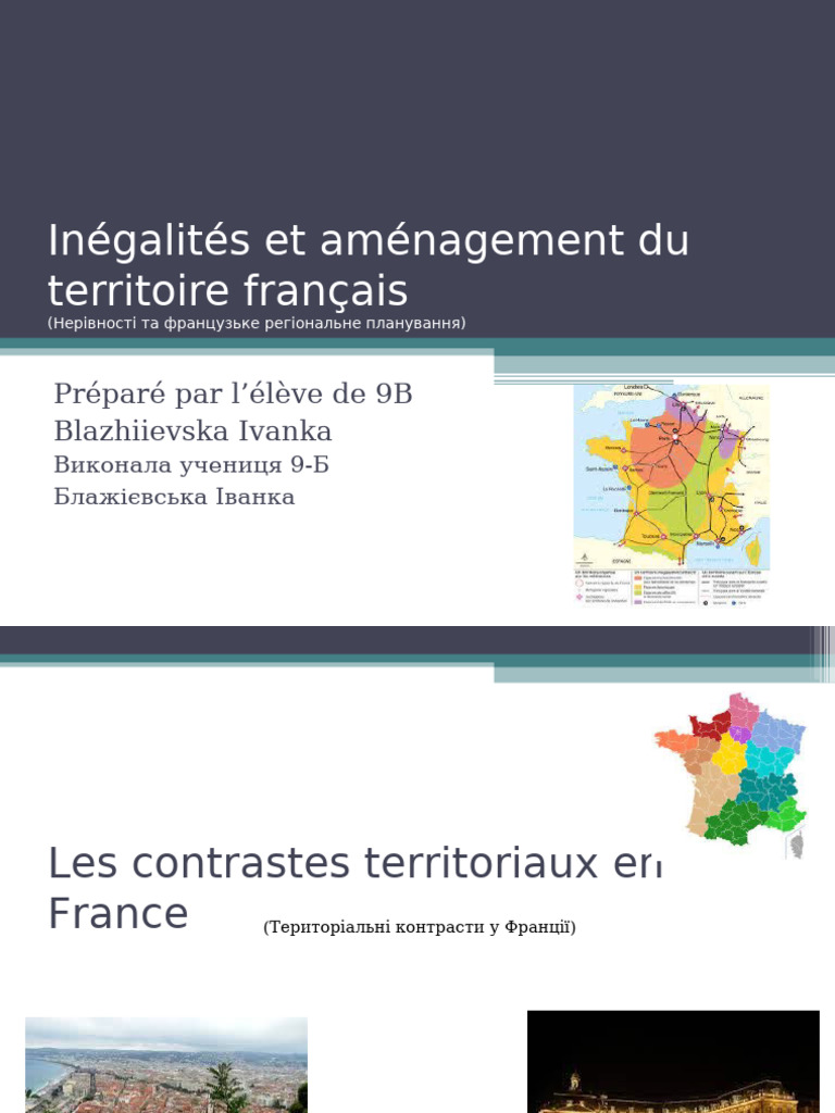 Inégalités Et Aménagement Du Territoire Français | PDF