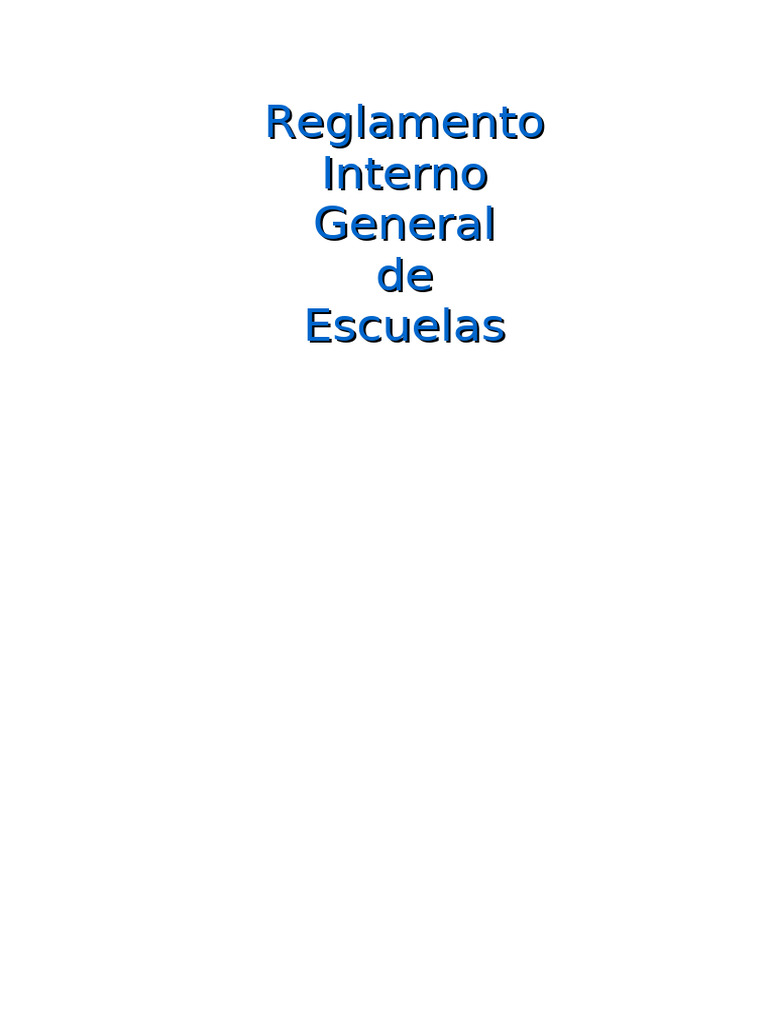 Reglamento Interno Escuelas Primarias | PDF | Educación primaria ...